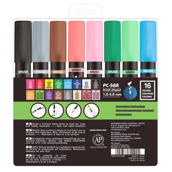 Posca PC-5M Paint Markers | Medium Tip | 16-Pack | uni-ball