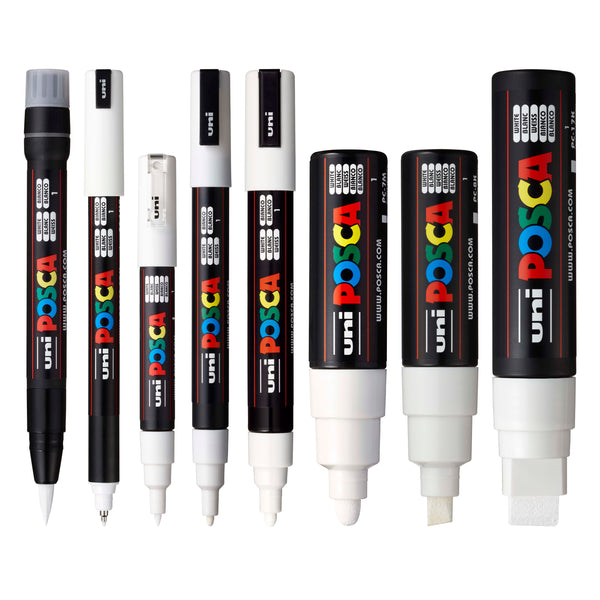 Posca Sets Paint Markers | Assorted Black Tips 8-Pack | uni-ball