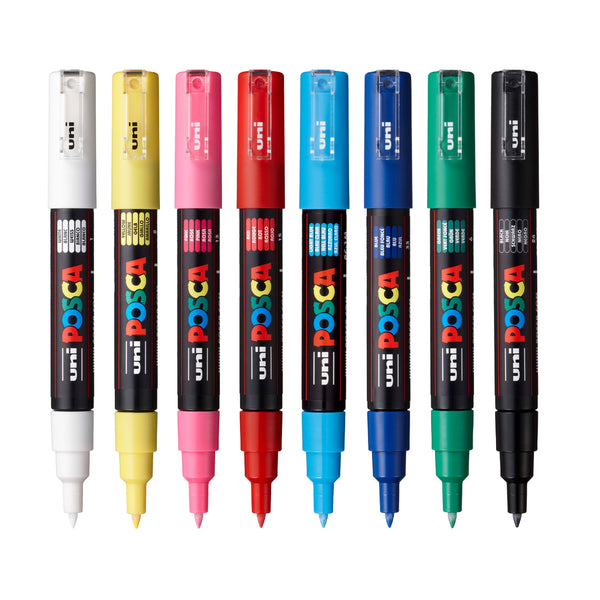 Posca PC-1M Paint Markers | Extra Fine Tip | 8-Pack | uni-ball