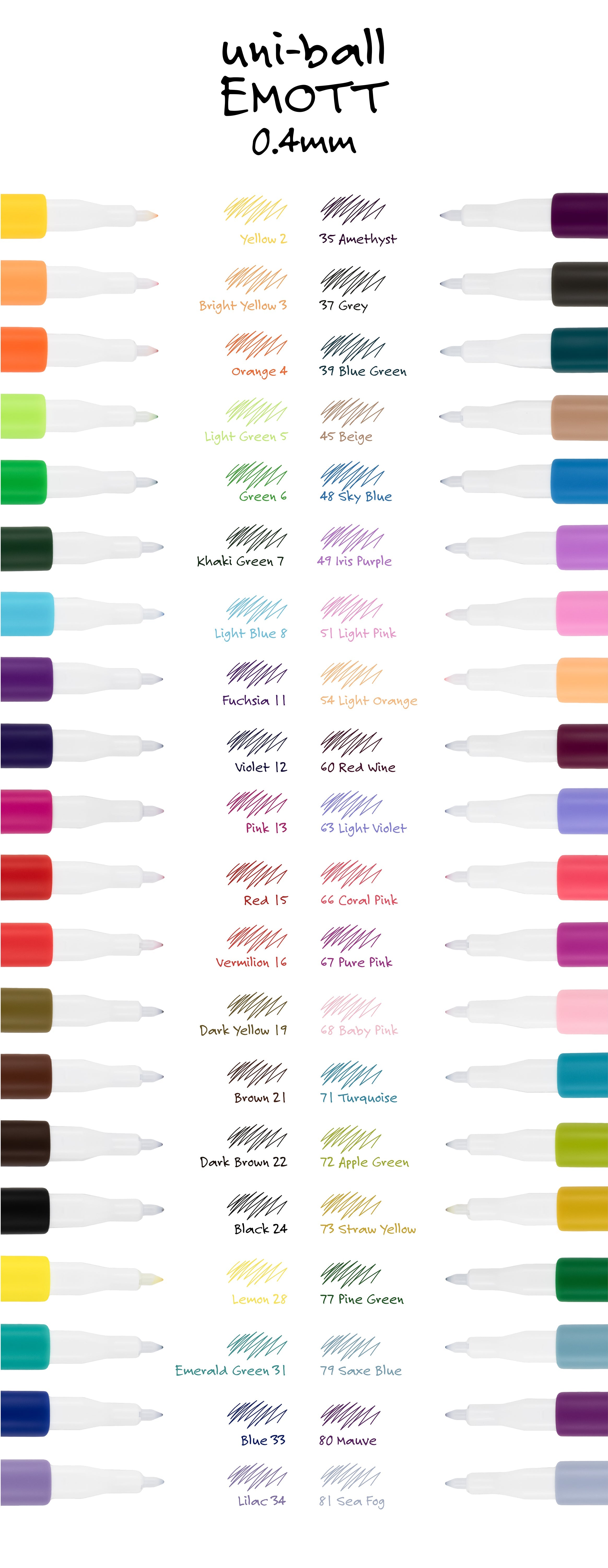 EMOTT Individual Pens | Fine Line Markers | uni-ball